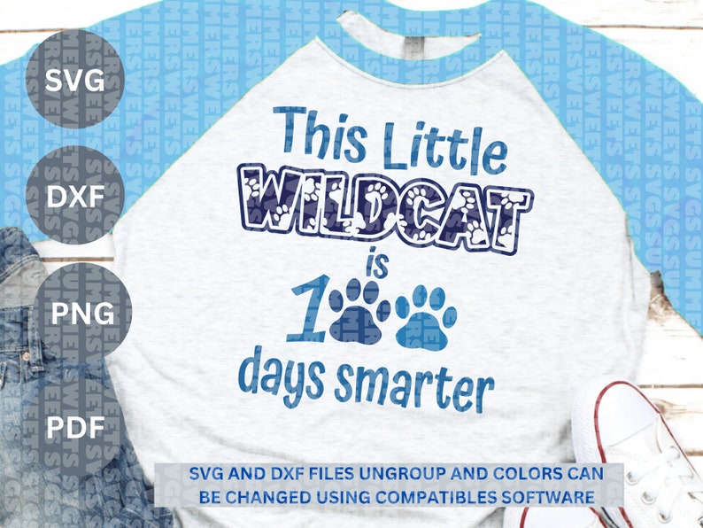 Wildcat SVG 100 Days SVG Little Wildcat Paw Print Svg - Etsy