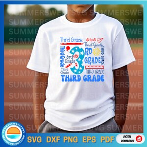 Third Grade Svg, Third Grade Typography Svg, Back to School Svg, School ...