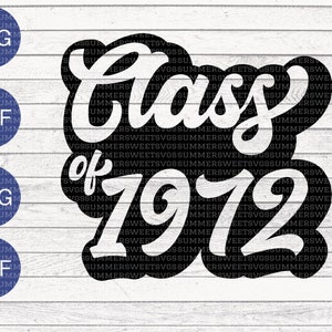 Class of 1972 Svg, Class Reunion SVG, Fifty Year Reunion SVG, High ...