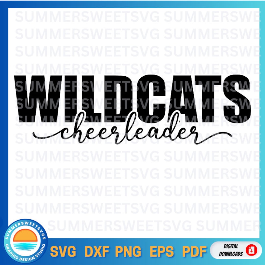 Wildcat SVG, Cheerleader Svg, Cheer Svg, Team Spirit, Script Monogram ...