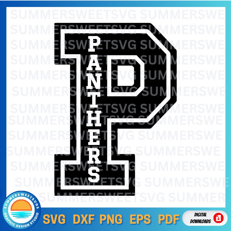 Pantera svg, diseño svg de niños, orgullo escolar, espíritu escolar ...