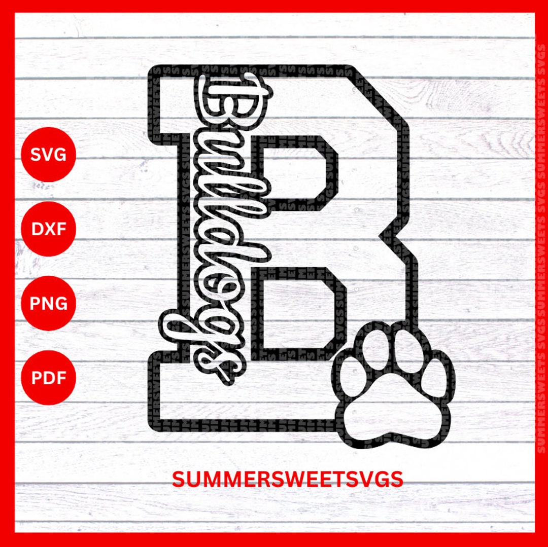 Bulldog Svg, Cheer Svg, Paw Print Svg, Cheer Mom, Team Spirit Svg, Cute ...