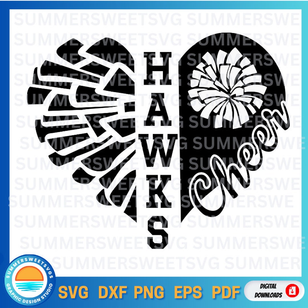 Hawks Svg, Cheerleader Svg, Love Cheer Svg, Cheer Svg, Team Spirit Svg ...
