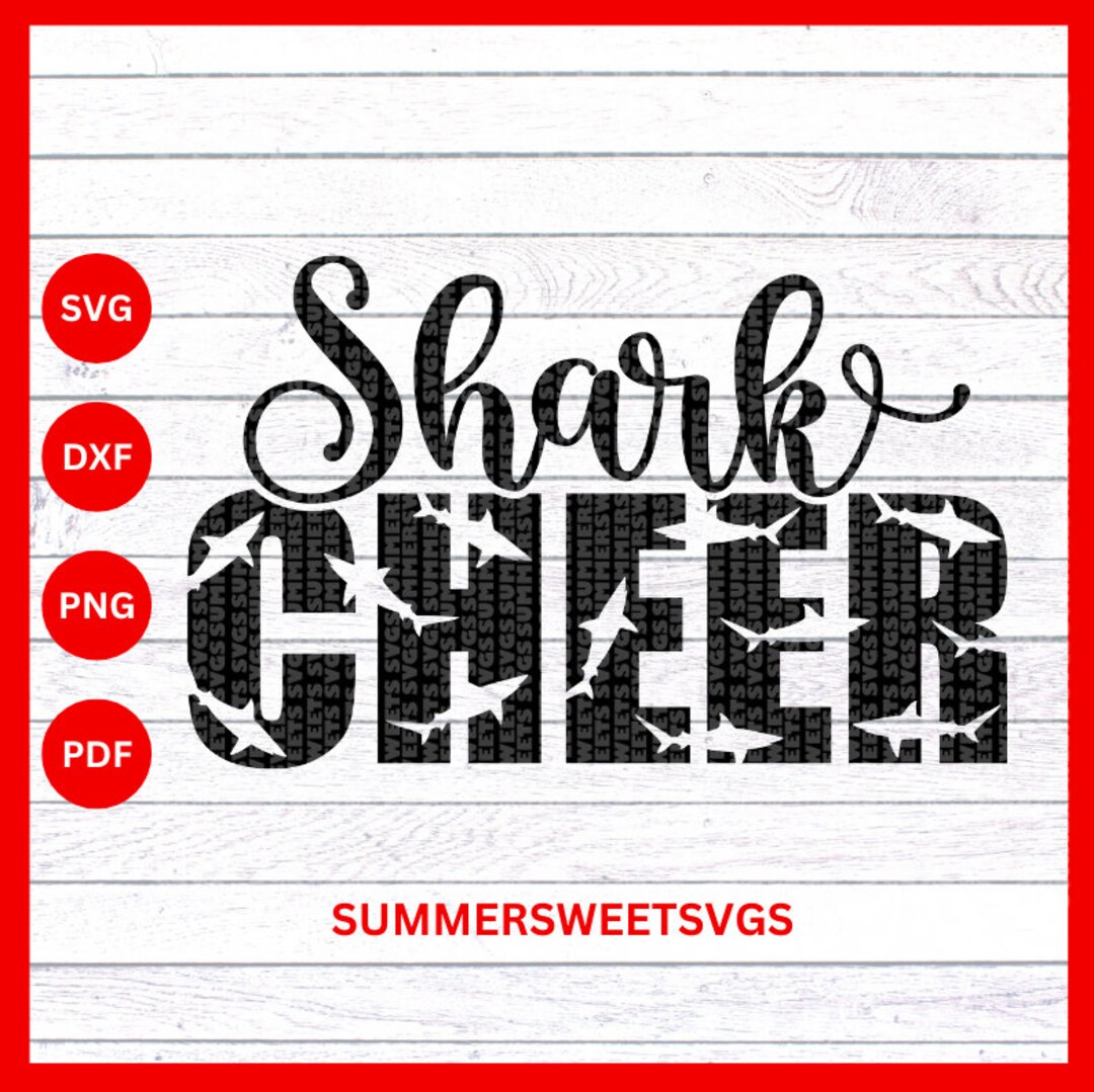 Sharks Svg Shark Cheer Team Spirit Cheerleader School - Etsy