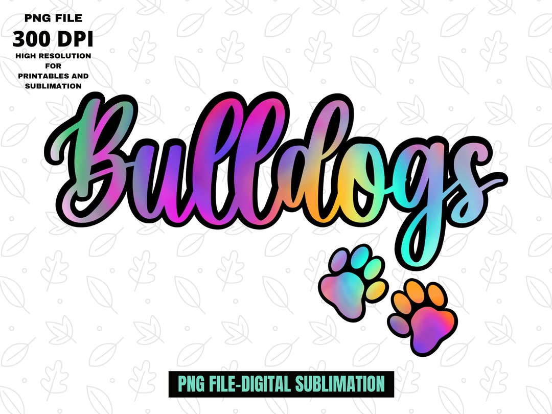 Bulldog PNG Bulldog Paw Print Bulldogs Sublimation Design - Etsy