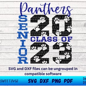 Panthers Senior 2023 Svg, Panther Graduate, Class of 2023 Svg, Senior ...