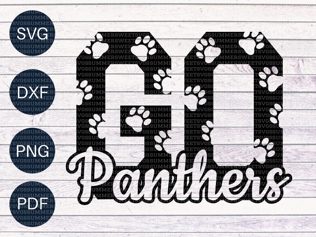 Panthers SVG Panther Paw Print Svg Go Panthers Svg - Etsy