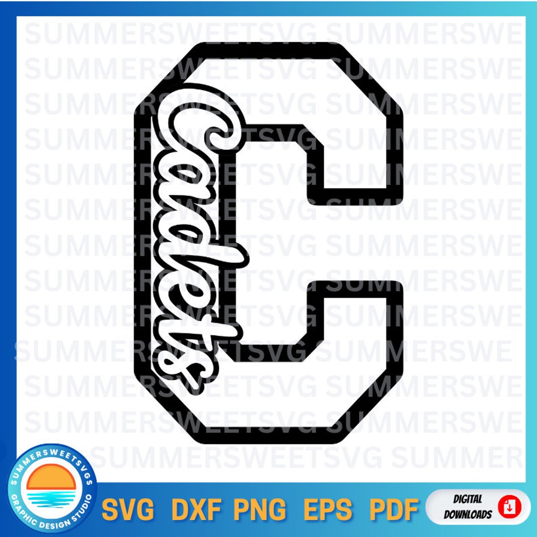 Cadets Svg File, Big Letter C Svg, Team Spirit, Cadet Mom, Football ...