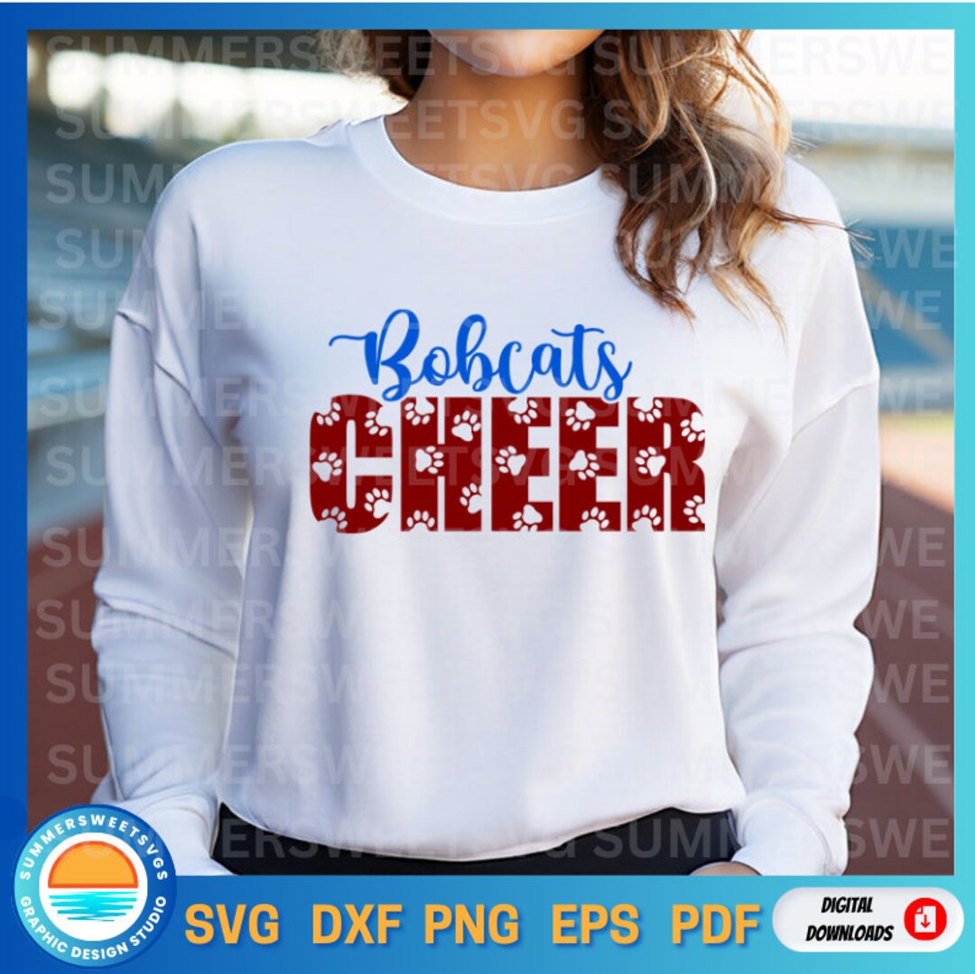 Bobcat Cheer SVG, Bobcats Svg,cheerleader Svg, Bobcat Paw Print, Png ...