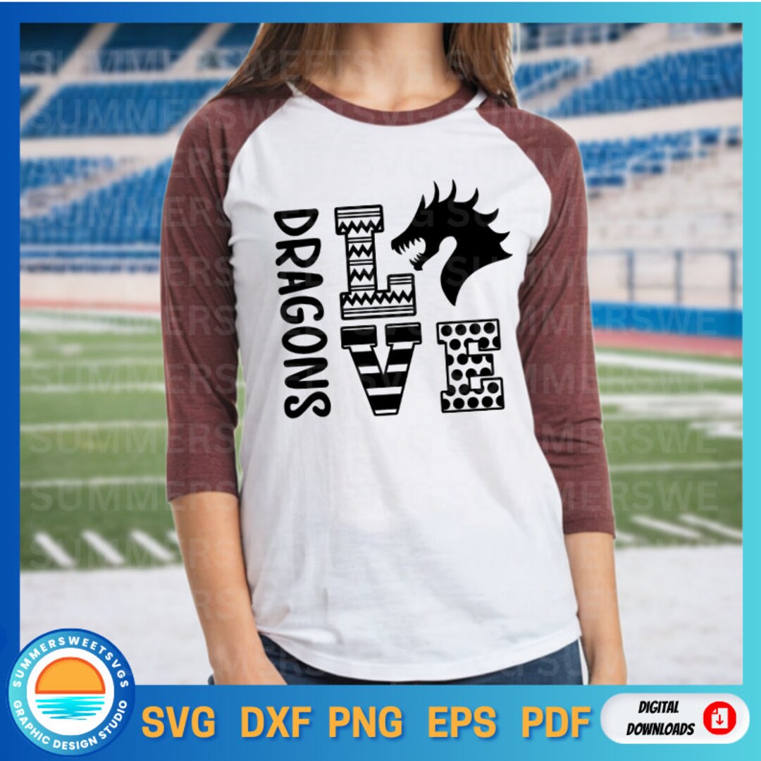 Dragons SVG, Dragons Png, Love Dragons Svg, School Spirit Cut File ...