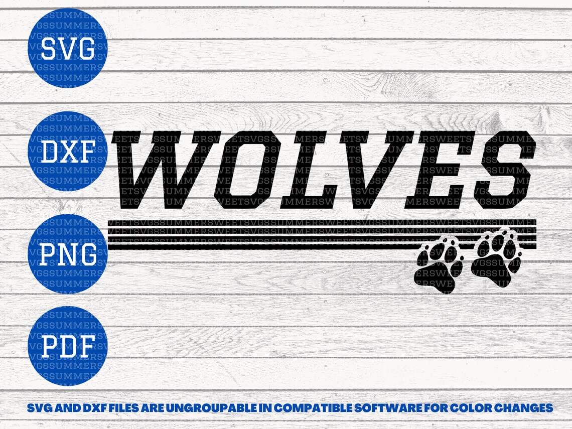 Wolves Paw Print With Claws Svg Cheer Svg Cheerleader - Etsy