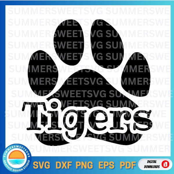 Tiger Paw Svg - Etsy