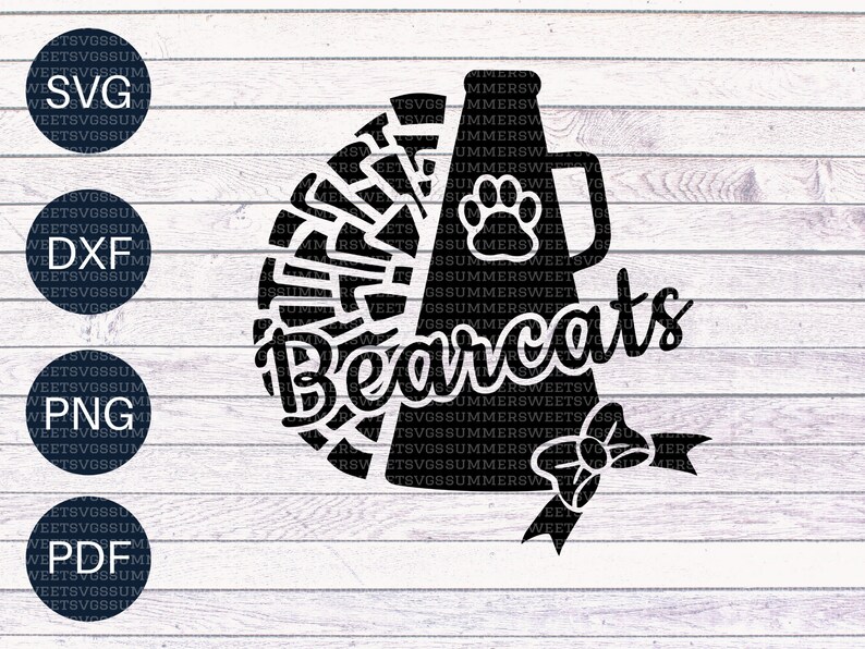 Pom Pom Svg Cheerleader Youth Cheer Bearcats SVG Cheer - Etsy