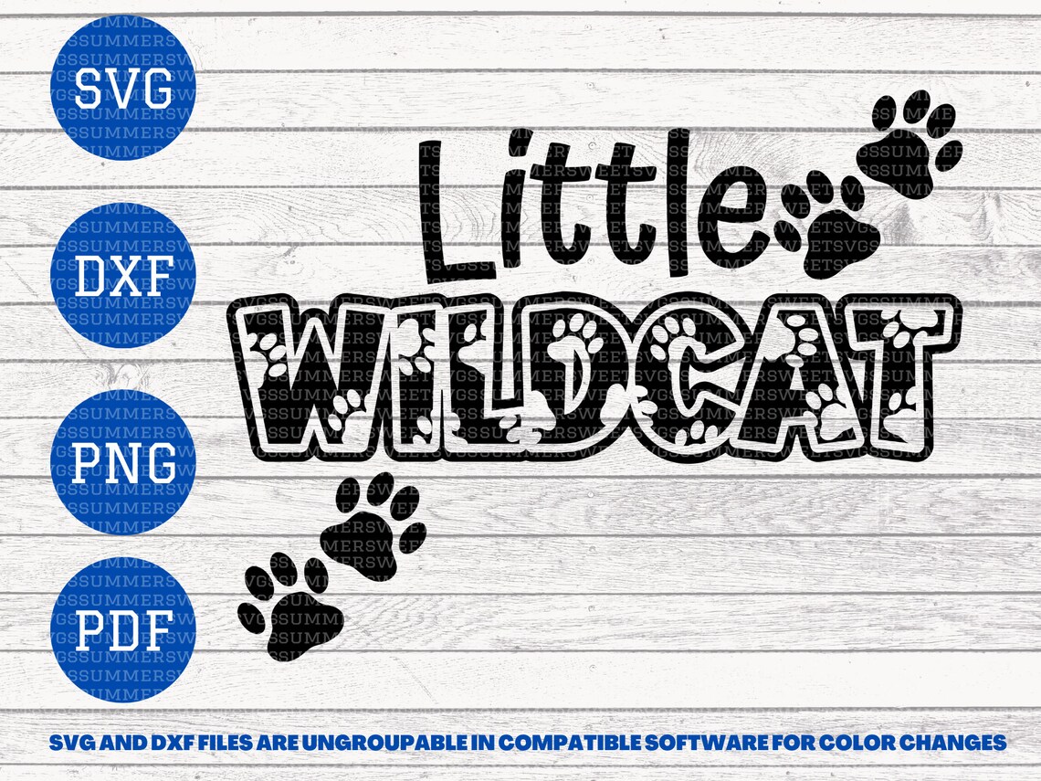 Wildcat SVG Paw Print SVG Little Wildcat Elementary School - Etsy
