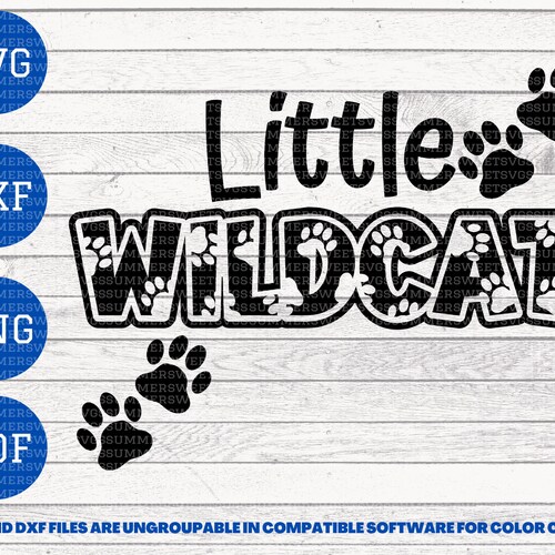 Wildcat SVG Paw Print SVG Little Wildcat Elementary School - Etsy