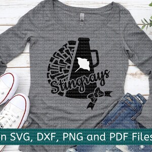 Stingray Svg, Stingray Png, Cheer Svg, Megaphone Svg, Pom Pom Svg ...
