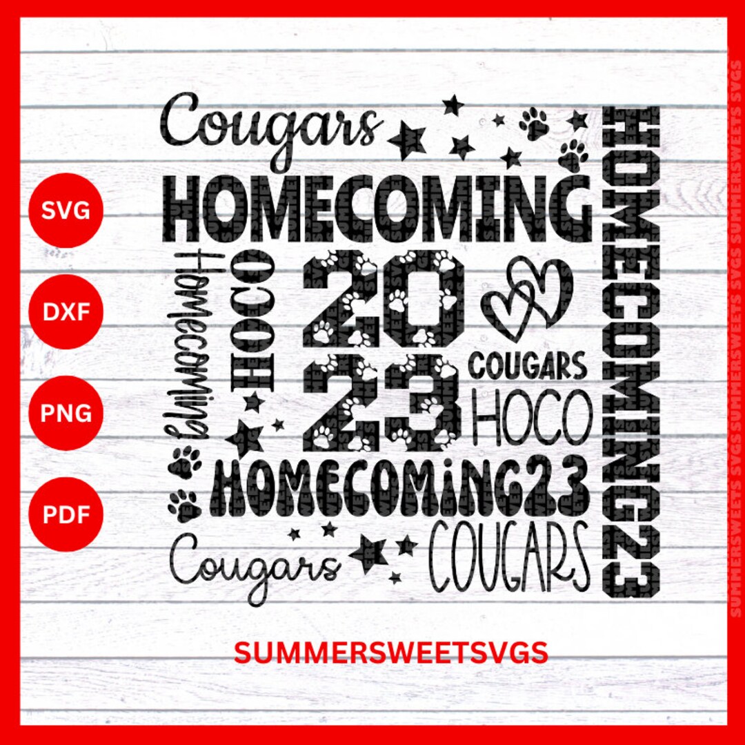 Homecoming 2023 Svg, Cougars 2023 Svg File, Homecoming Shirt Svg, Hoco ...