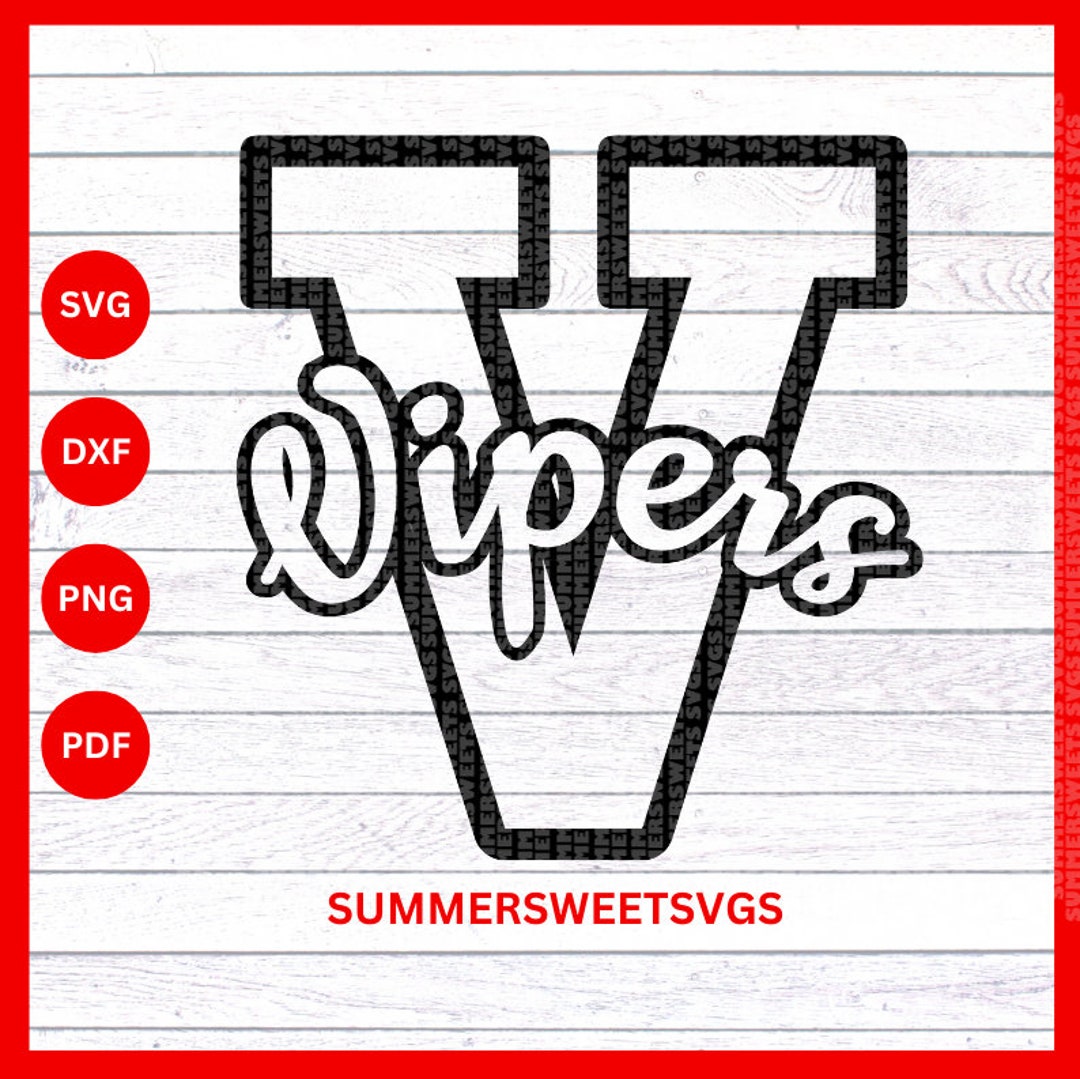 Vipers Svg Dxf Png Boys Cheer Letter V Cheer Mom Vipers Design Cricut ...