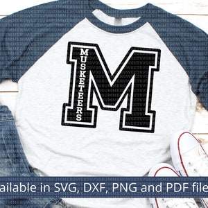 Musketeers Svg, School Pride SVG, Letter M Svg, Boys Design, Team ...