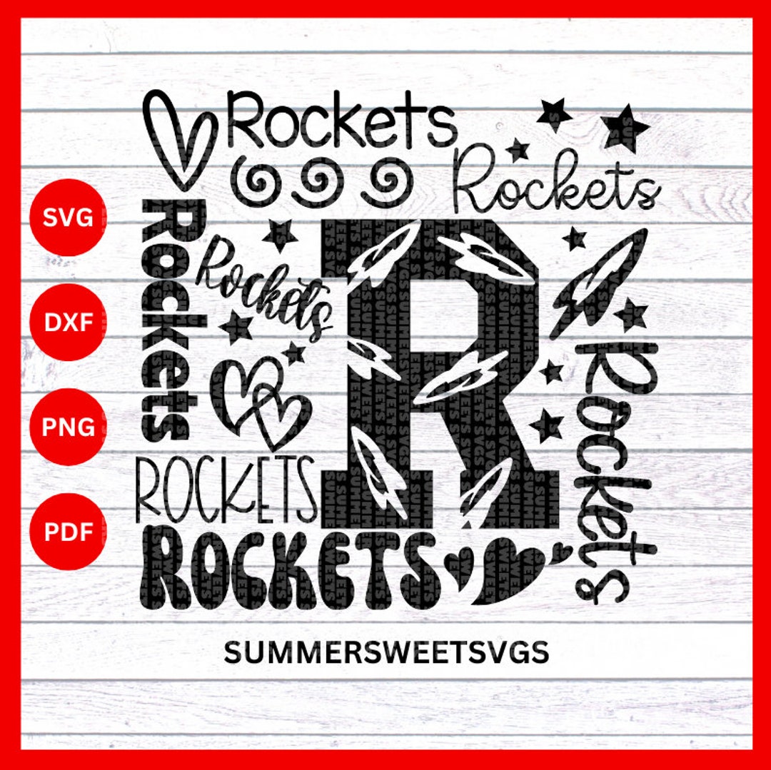 Rockets Typography Svg, Rocket Svg, Rockets Cheer Svg, Team Spirit Svg ...
