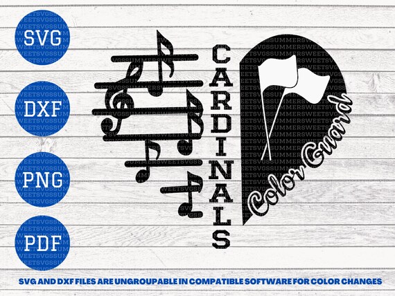 Cardinals Svg Band Svgcolor Guard Svg Music Heart - Etsy