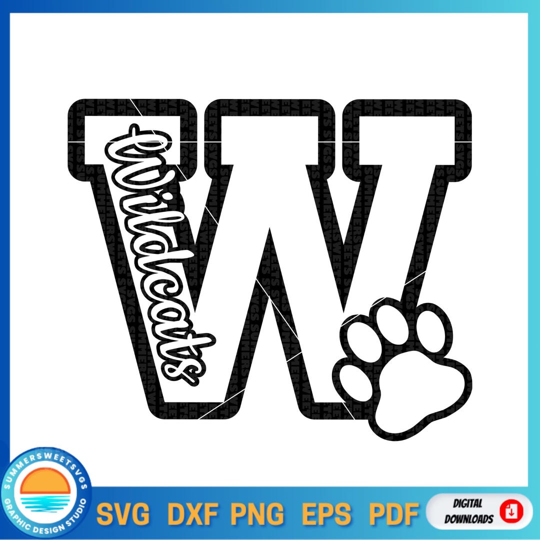 Wildcat SVG, Cheer Svg, Paw Print Eps Cut File, Cricut Cut Files ...