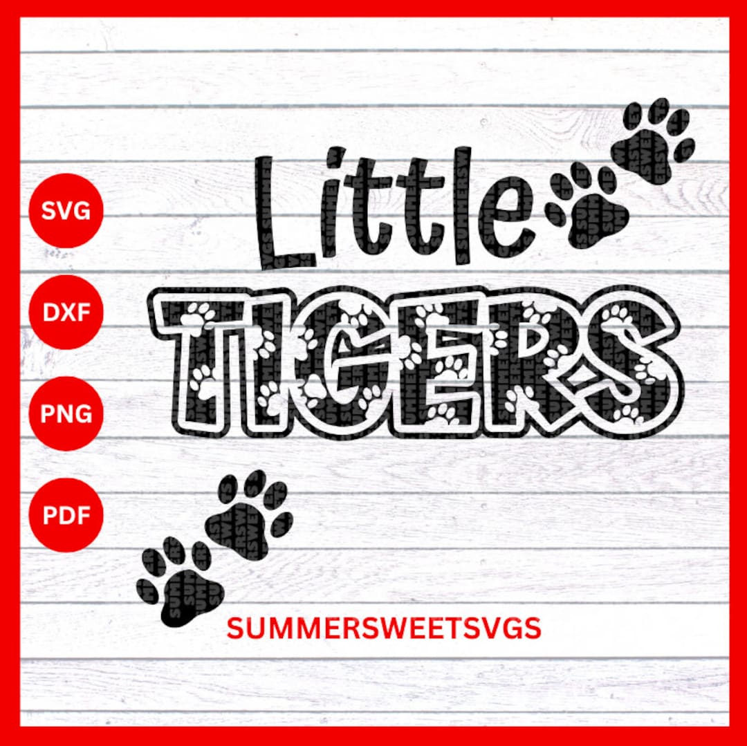 Tigers SVG, Paw Print SVG, Little Tigers, Elementary School Monogram ...