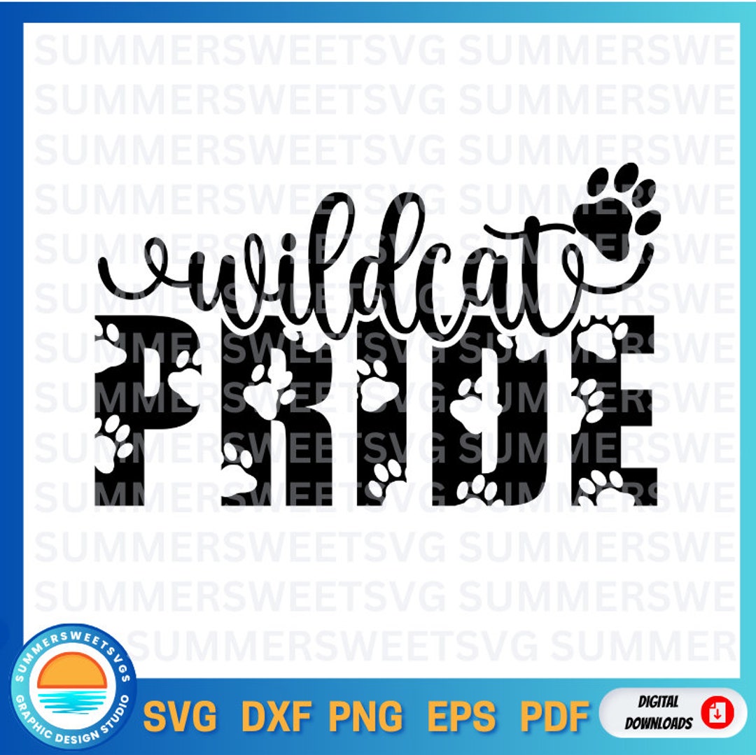 Wildcat Pride SVG, Paw Print Svg, Wildcats, Team Spirit Svg, Pride ...