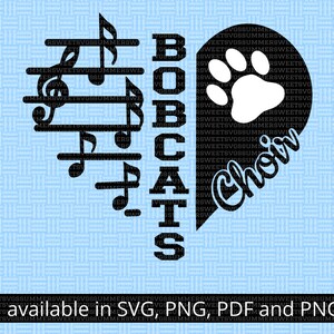 Choir Svg Png Dxf Music Student Orchestra Heart Design Bobcats - Etsy