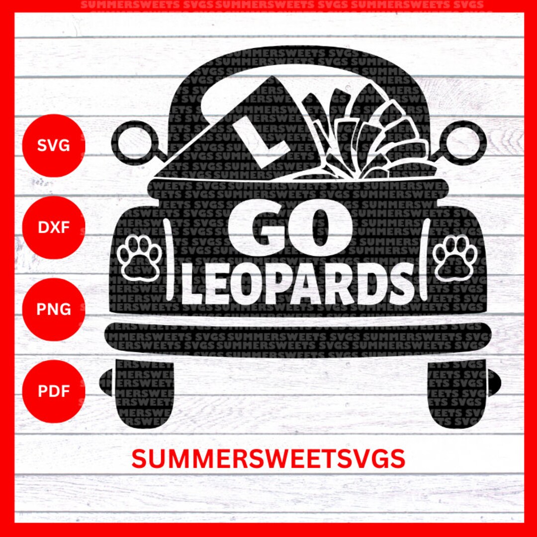 Go Leopards SVG, Impresión de pata SVG, Animadora, Cheer mom svg truck ...