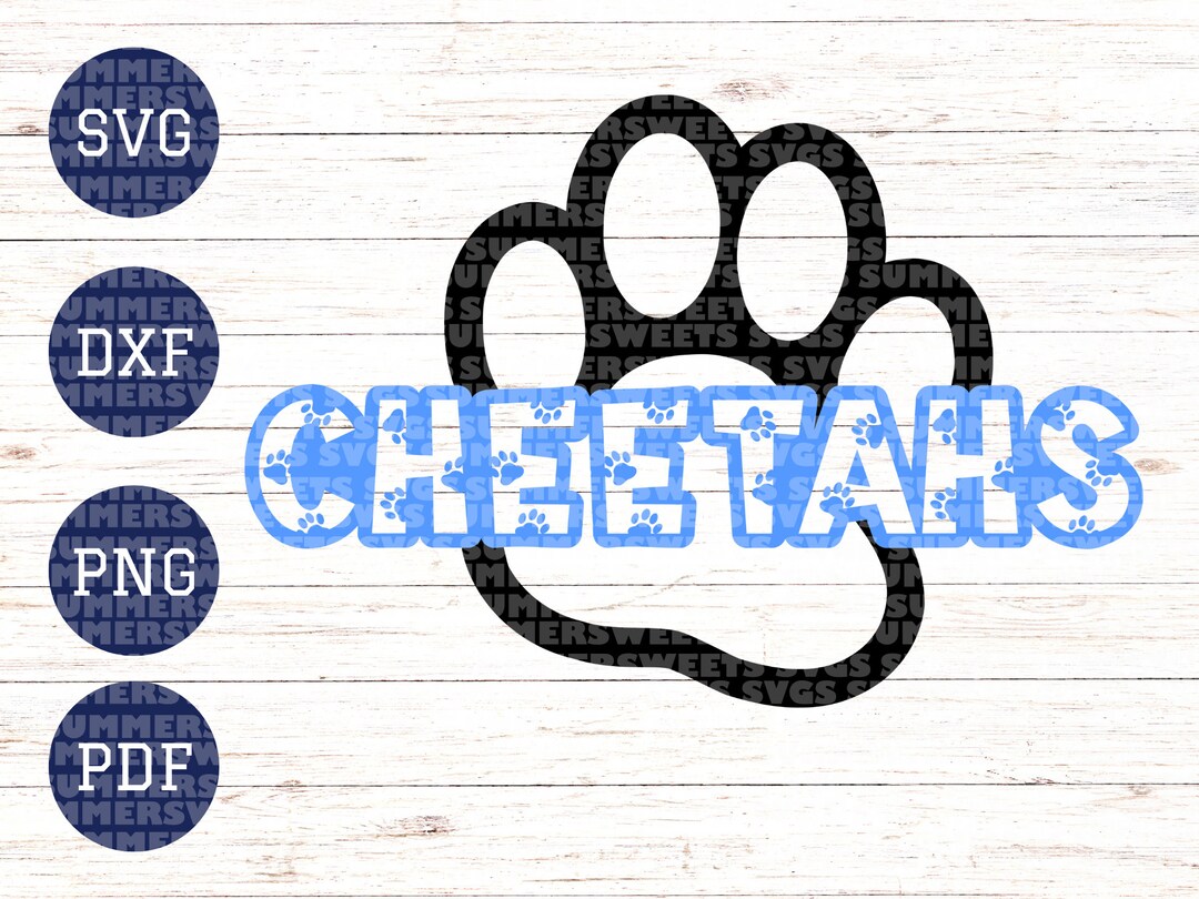 Cheetahs SVG Paw Print SVG Little Cheetah Elementary School - Etsy