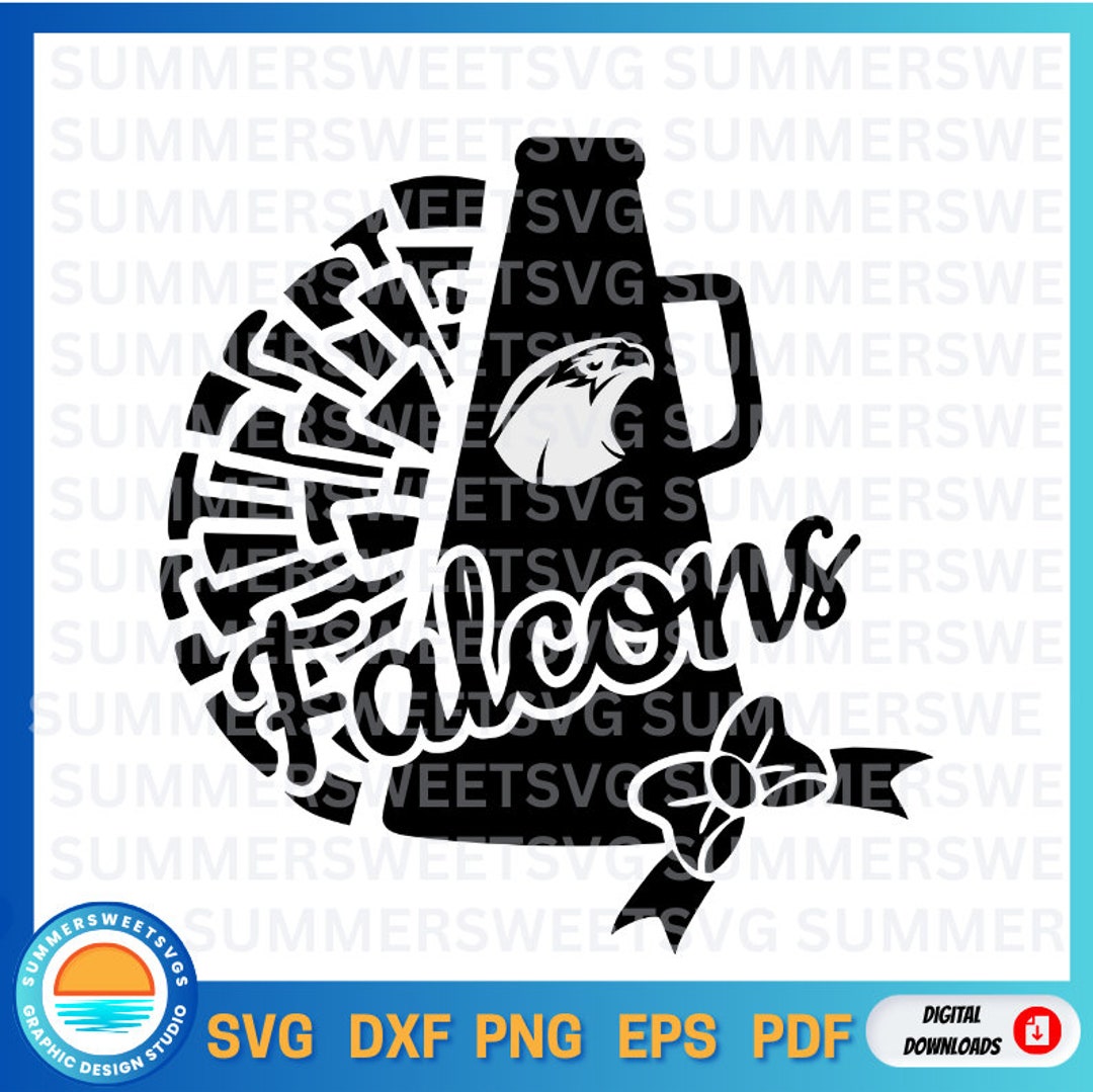 Falcons SVG, Cheerleader Png,falcon Png,cheer Svg, Megaphone Svg,pom ...