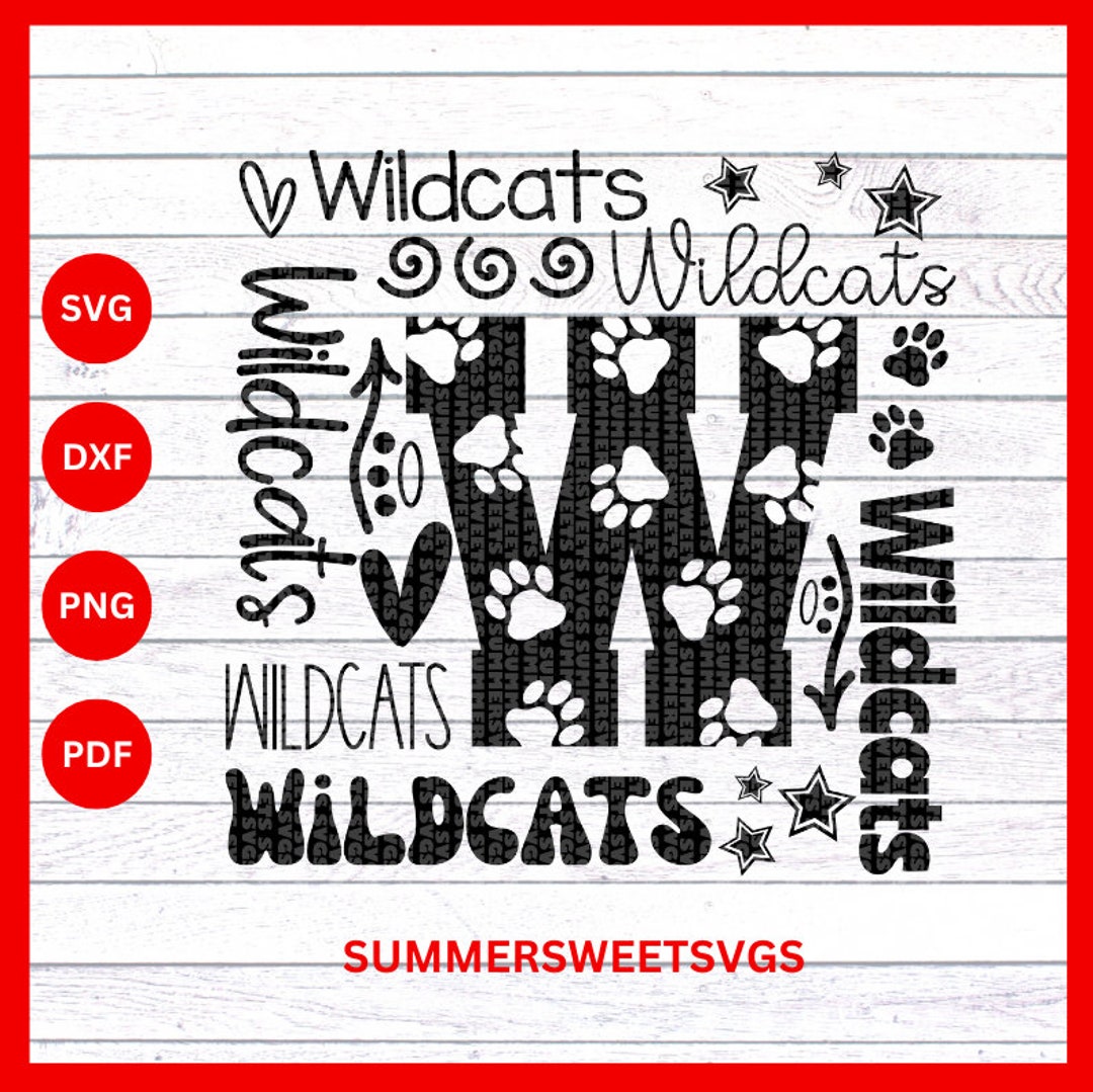 Wildcats Typography Svg, Wildcats Svg, Wildcats Cheer Svg, Team Spirit ...