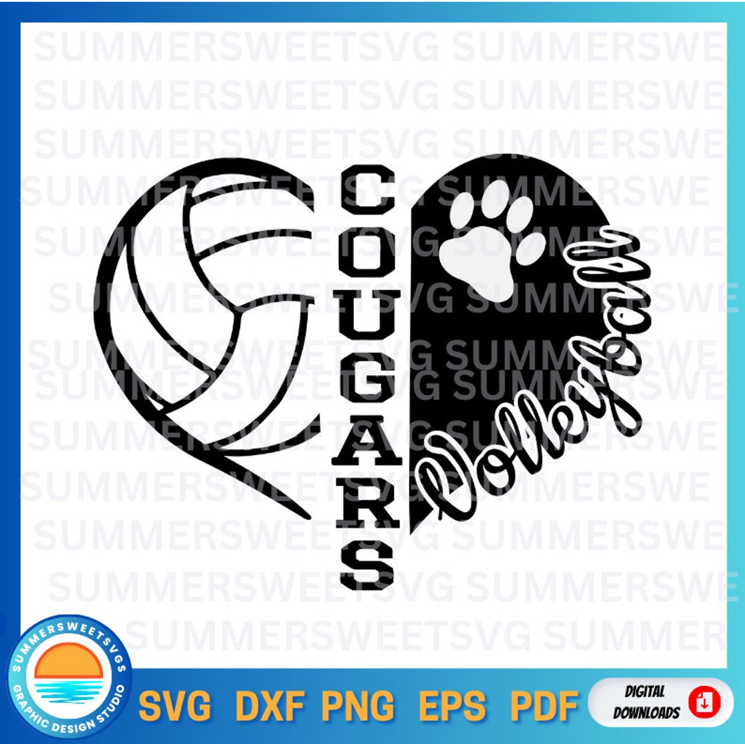 Cheer Svg, Spirit, Cougars Svg, Design, Cheer Heart, Cricut Cut Files ...