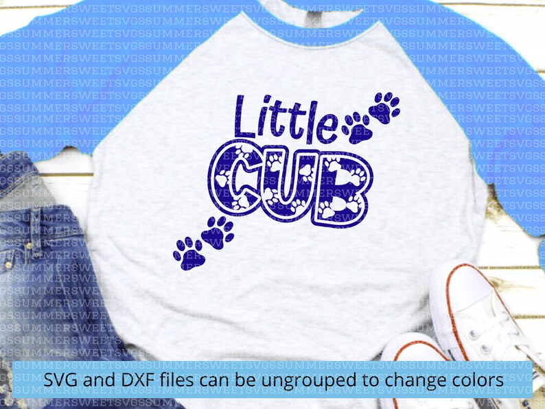 Cub SVG Paw Print SVG Little Cub Elementary School Monogram - Etsy