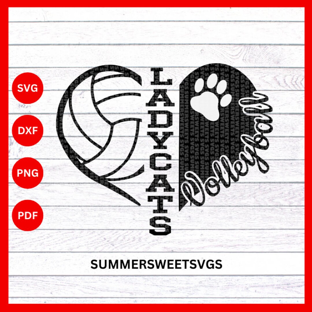 Ladycats Volleyball SVG, Ladycat, Volleyball Shirt Svg, Volleyball ...