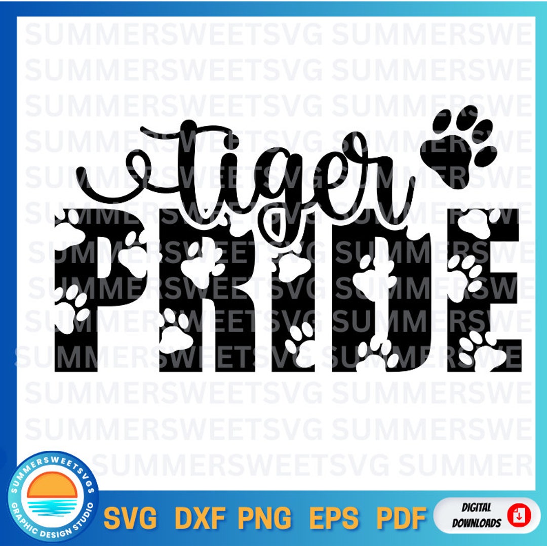 Tigers SVG, Paw Print, Team Spirit, Tiger Pride Svg, Cheer Mom, Png Pdf ...