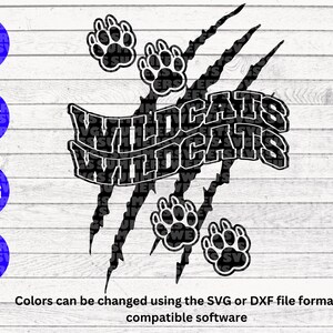 Wildcats Svg Wildcats Png School Spirit Svg Scratch Marks - Etsy