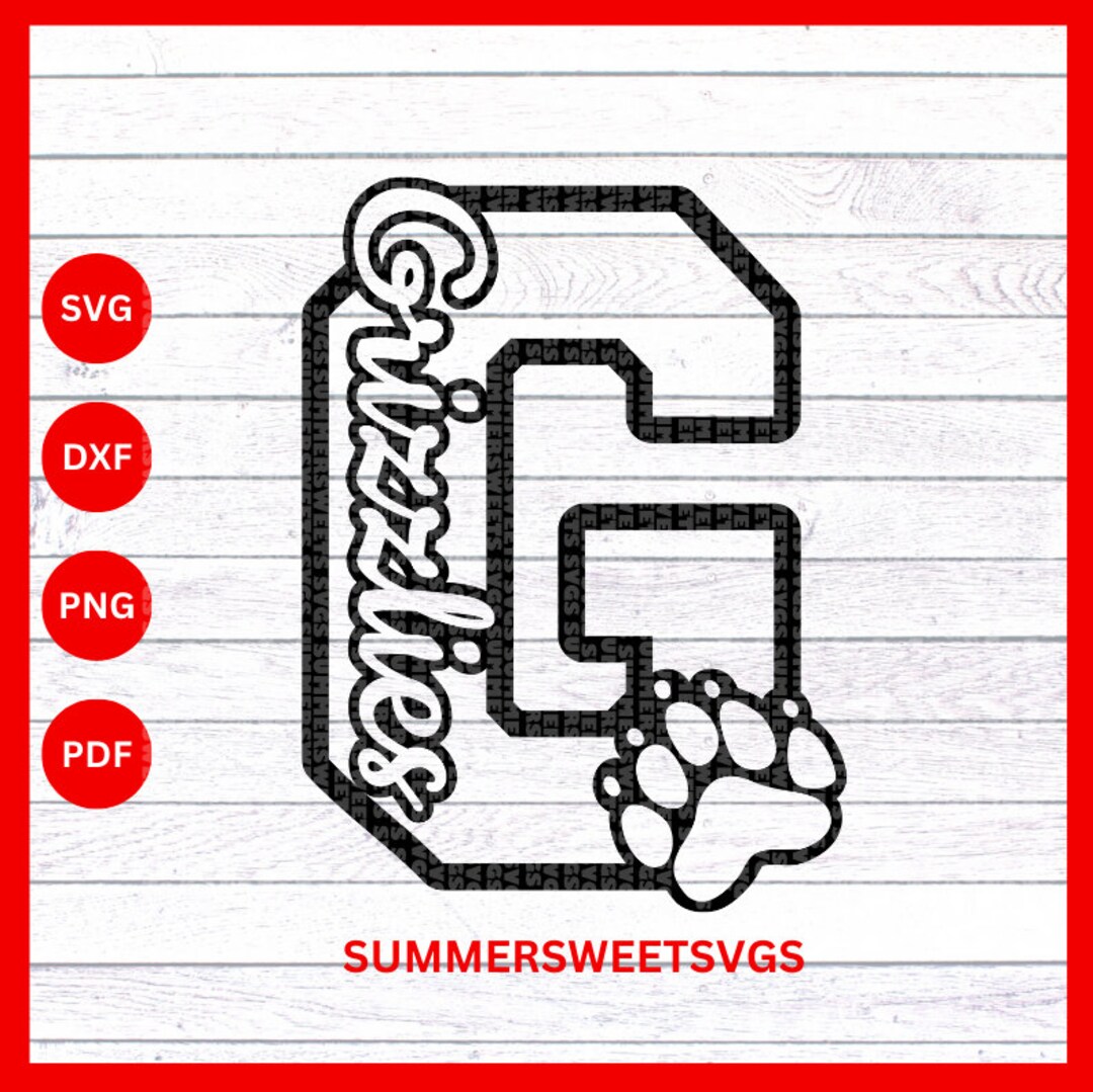 Grizzly SVG School Spirit Svg Dxf Png Cheer Team Spirit - Etsy