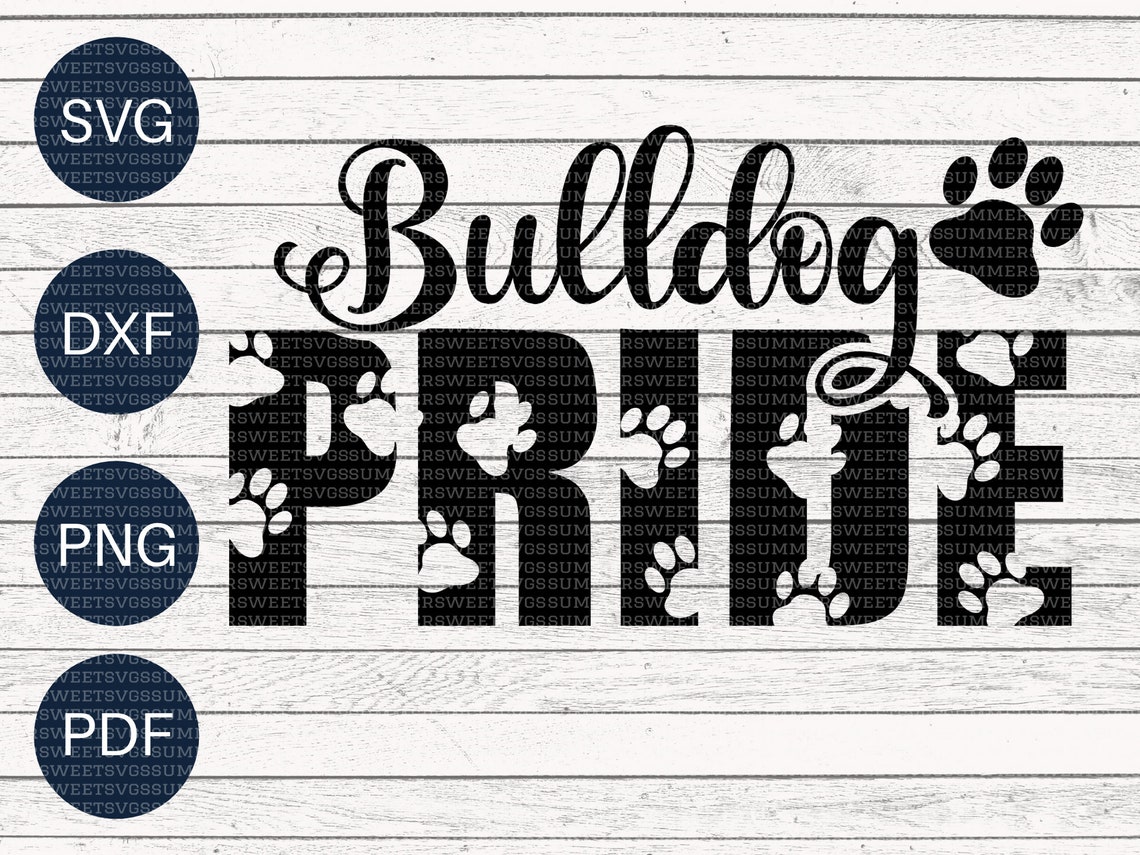 Bulldogs Pride SVG Paw Print Svg Team Spirit Svg Pride - Etsy