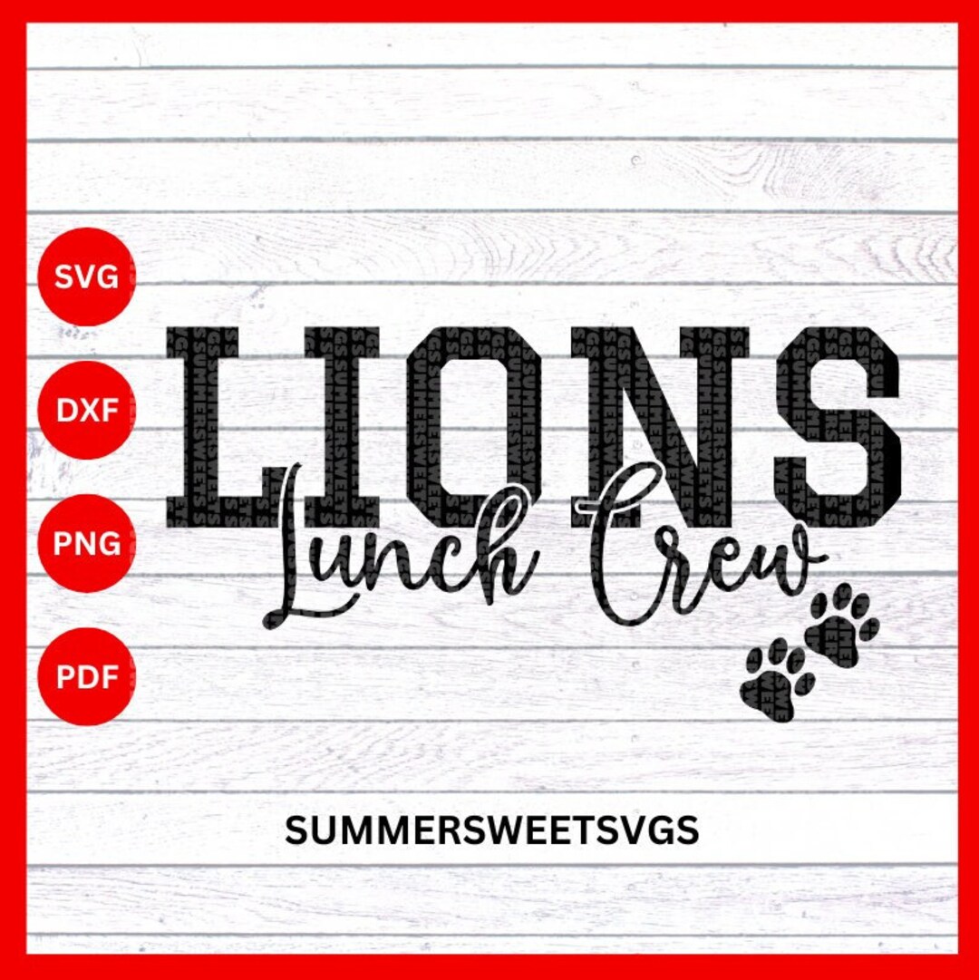 Lions Cafeteria Crew SVG Lunch Crew Svg Lunchroom - Etsy