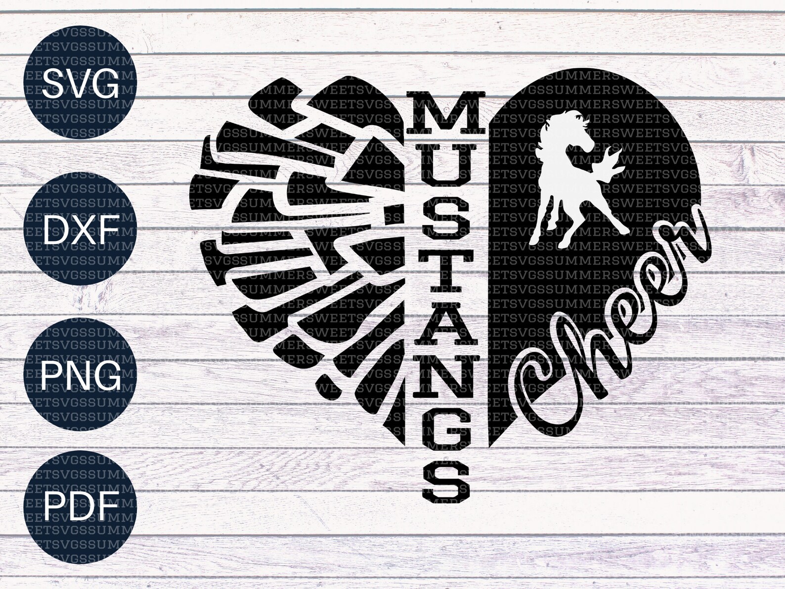 Mustangs Cheer SVG Pom Pom Svg Mustangs Heart Svg - Etsy