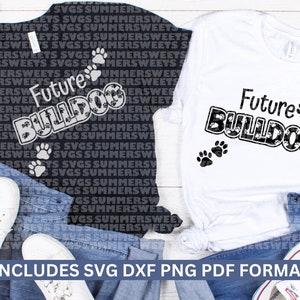 Bulldog SVG, Paw Print SVG, Future Bulldog, Elementary School Monogram ...