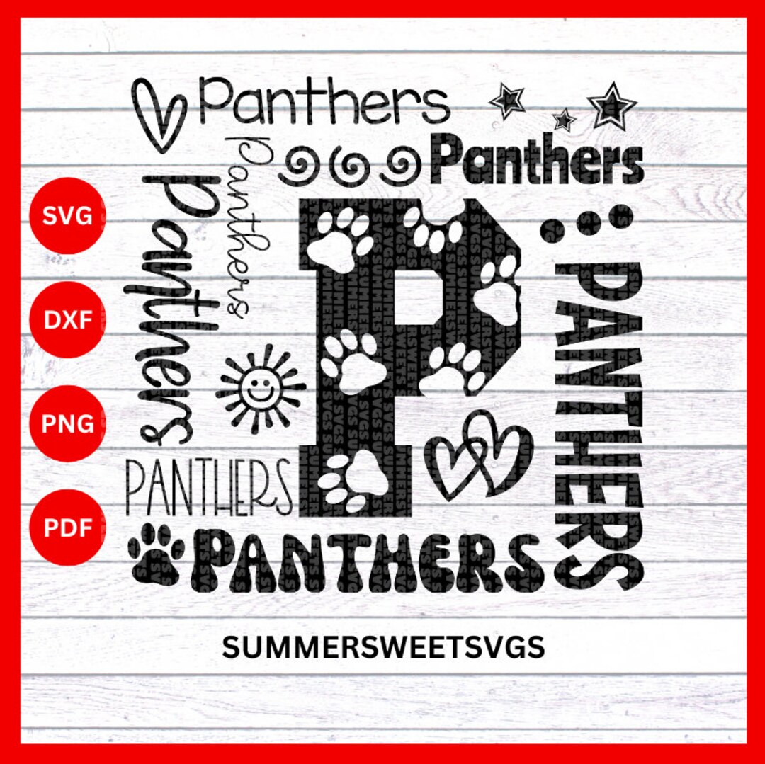 Panthers Typography Svg, Panthers Svg, Panthers Cheer Svg, Team Spirit ...
