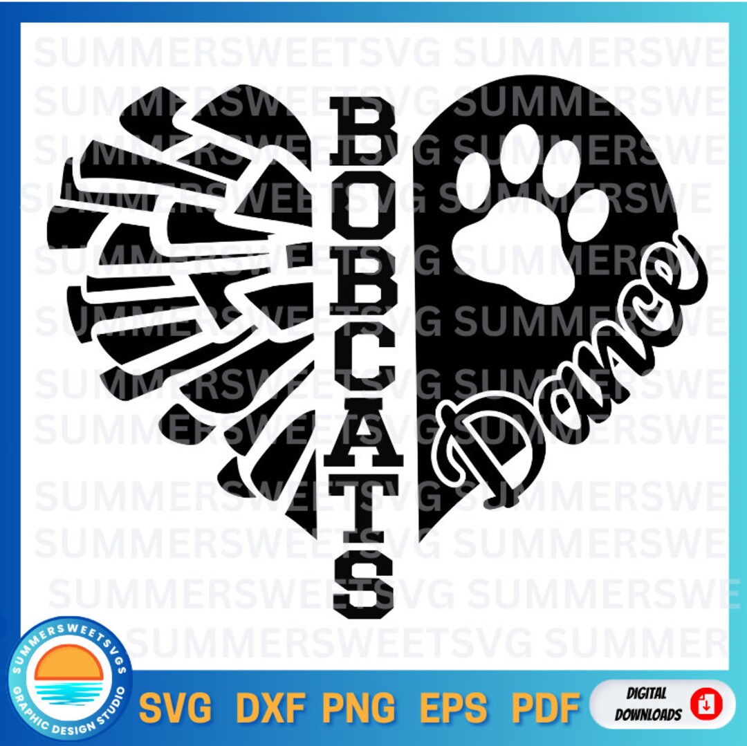 Bobcat Dance SVG, Bobcats Png, Bobcat ,dancer Svg, Cheer Svg, Paw Print ...