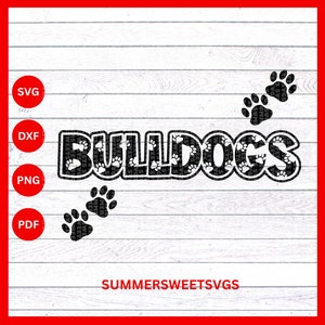 Bulldogs SVG, Paw Print SVG, Bulldogs, Elementary School Monogram Svg ...
