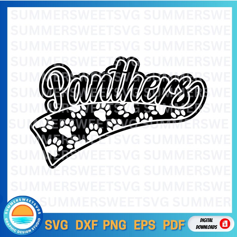 Panther SVG, Paw Print SVG, School Spirit,elementary School Monogram ...
