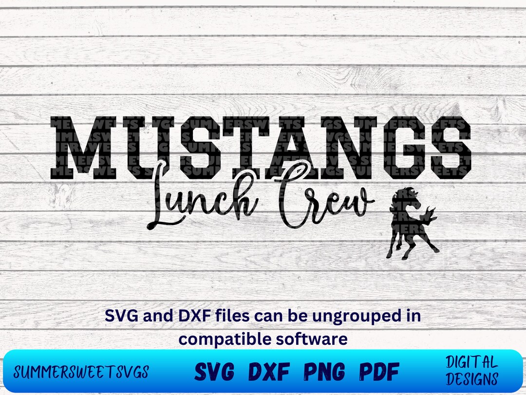 Mustang Lunch Crew SVG Lunch Crew Svg Lunchroom Cafeteria - Etsy