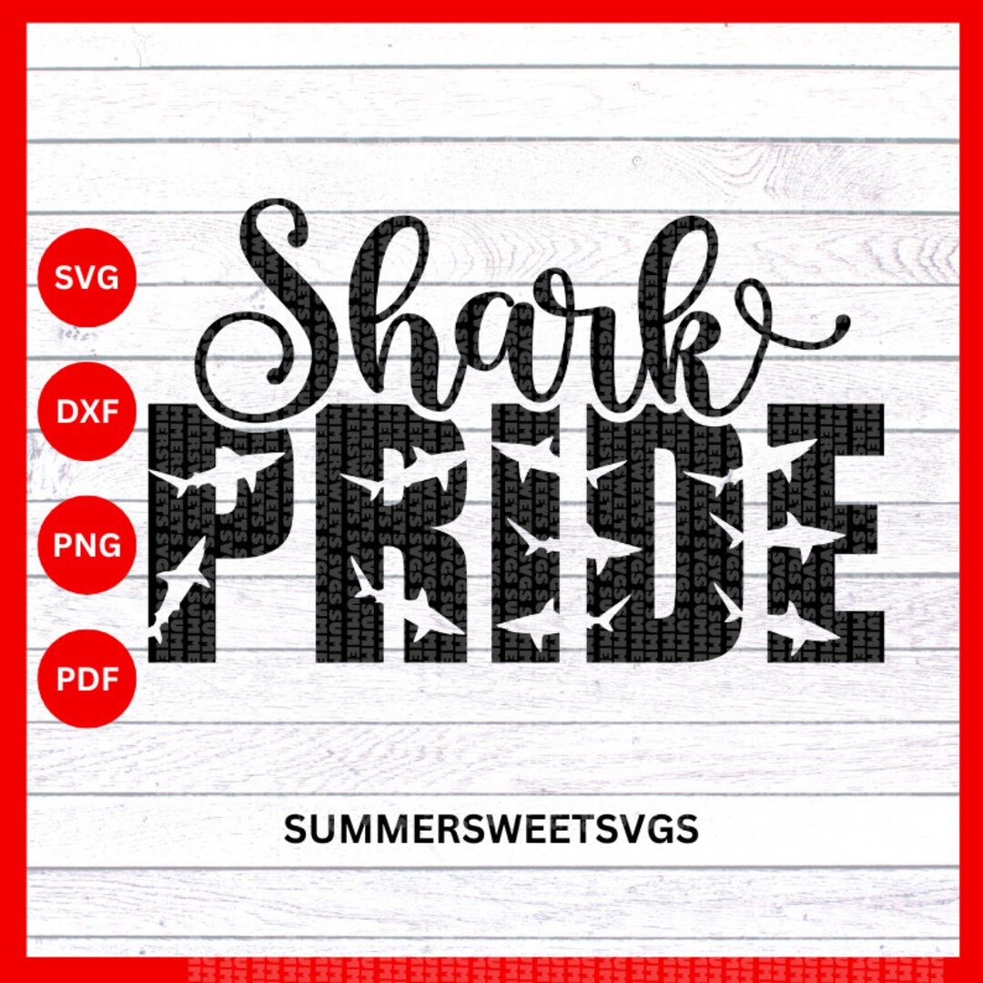 Sharks Svg Shark Pride School Spirit Cheerleader Cricut - Etsy