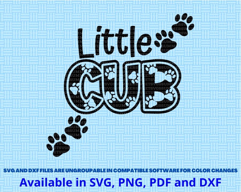 Cub SVG Paw Print SVG Little Cub Elementary School Monogram - Etsy